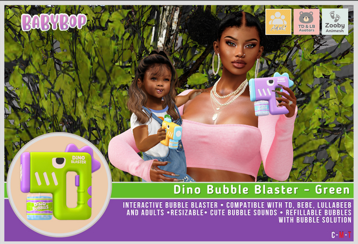 Second Life Marketplace - ::bb: Dino Bubble Blaster - Green